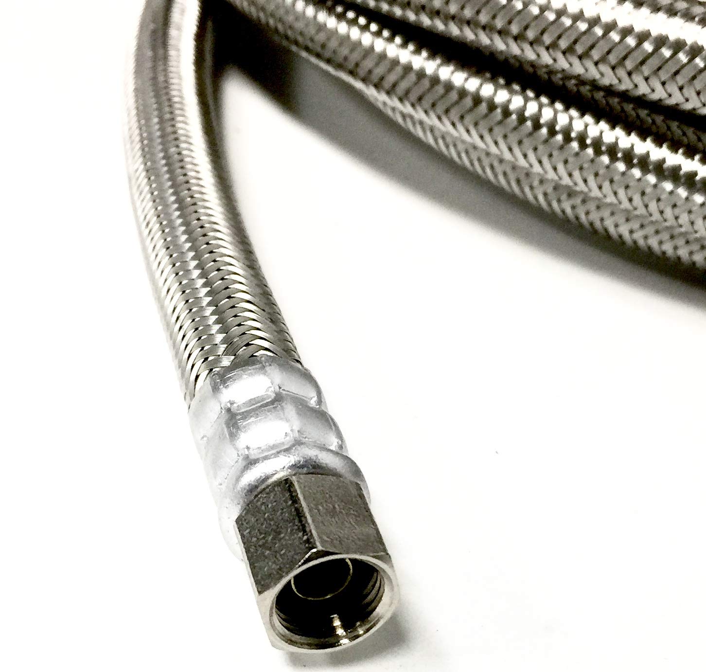Shark Industrial 10 FT Stainless Steel Braided Ice Maker Hose with 1/4" Comp by 1/4" Comp Connection