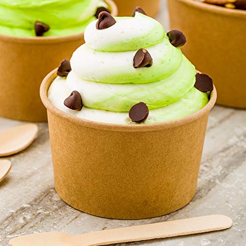 Restaurantware 200-CT Disposable Kraft 3-OZ Ice Cream Cups - Coppetta Small Hot & Cold To Go Cups: Perfect for Cafes - Eco-Friendly Recyclable Paper Cup - Wholesale Takeout Food Container