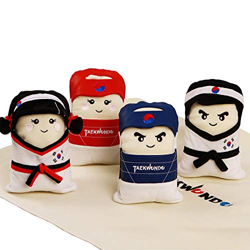 TAE-S] Taekwondo Inspired Super Cozy Fleece That Can Transform Into a Doll - Thoughtful Gift Idea for Martial Arts and Taekwondo Students and Teachers (White Uniform Boy)