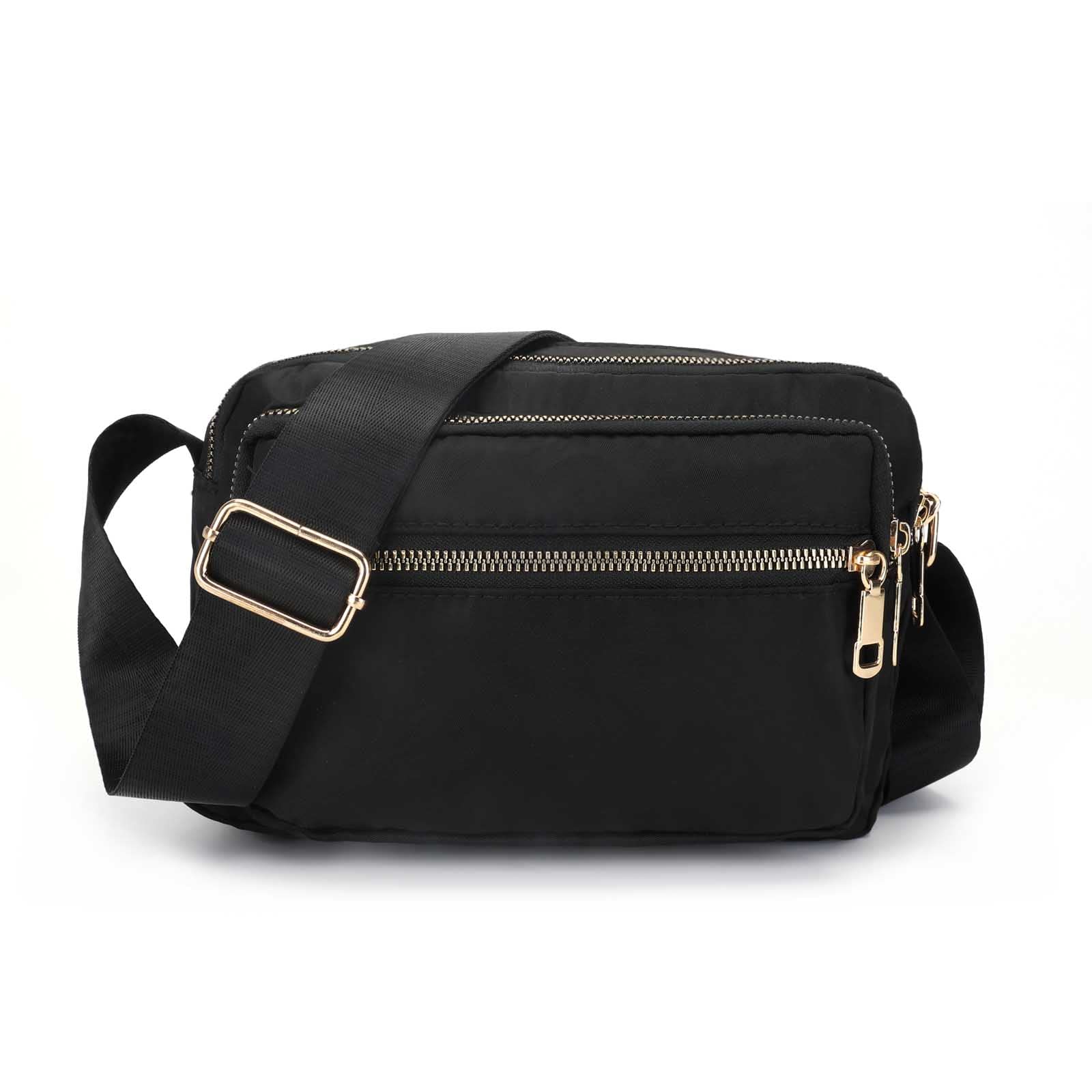 MAXWISE Black Nylon Crossbody Bag For Women Waterproof Multi-function Purse