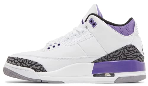 Nike Men's Air Jordan 3 Retro Basketball Shoes, White/Black-dark Iris-cement G, 10