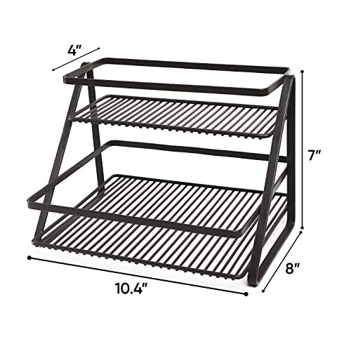 WIRESPIRIT - Coffee Bar Organizer, Spice Rack with No Assembly Required β Storage and Organizer for Kitchen Countertop, Cupboard, Coffee Station, Medicine Cabinet, Bathroom - Bronze