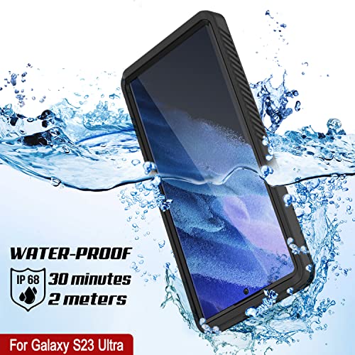 Punkcase Galaxy S23 Ultra Waterproof Case [Extreme Series] [Slim Fit] [IP68 Certified] [Shockproof] [Dirtproof] [Snowproof] Armor Cover for Galaxy S23 Ultra 5G (6.8") (2023) [Black]