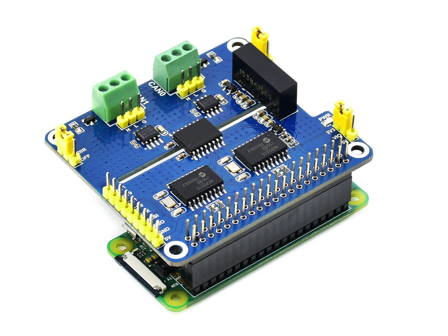 NGW-1pc 2-Channel Isolated CAN Bus Expansion HAT for Raspberry Pi, MCP2515 + SN65HVD230 Dual Chips Solution Allow 2-CH CAN Communication Onboard Multi Protection Circuits