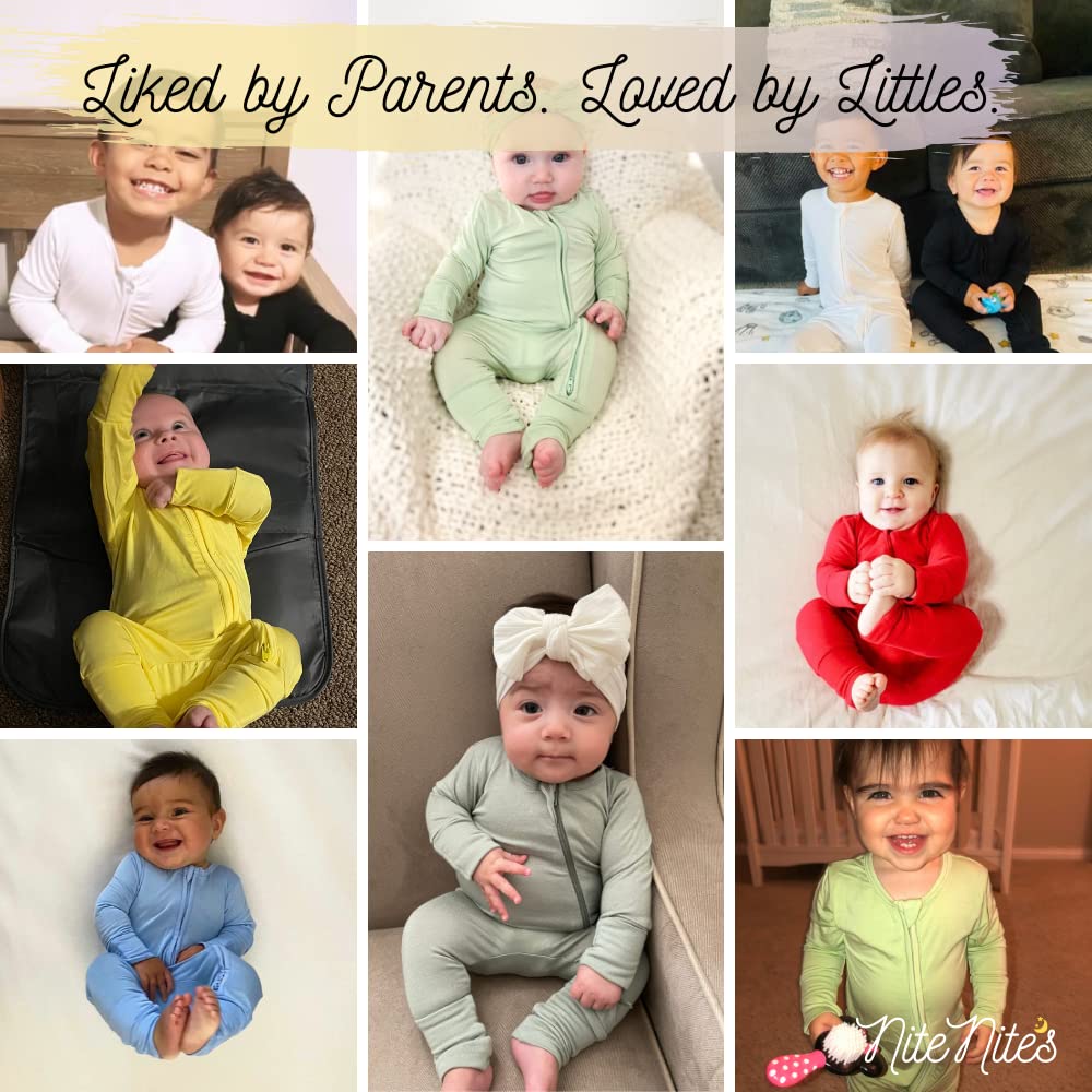 Nite Nites Baby Bamboo Viscose Footie Romper | Soft Spandex and Rayon Material with Convertible Footies, Mittens & Dual Zipper | 6-12M, Lavender