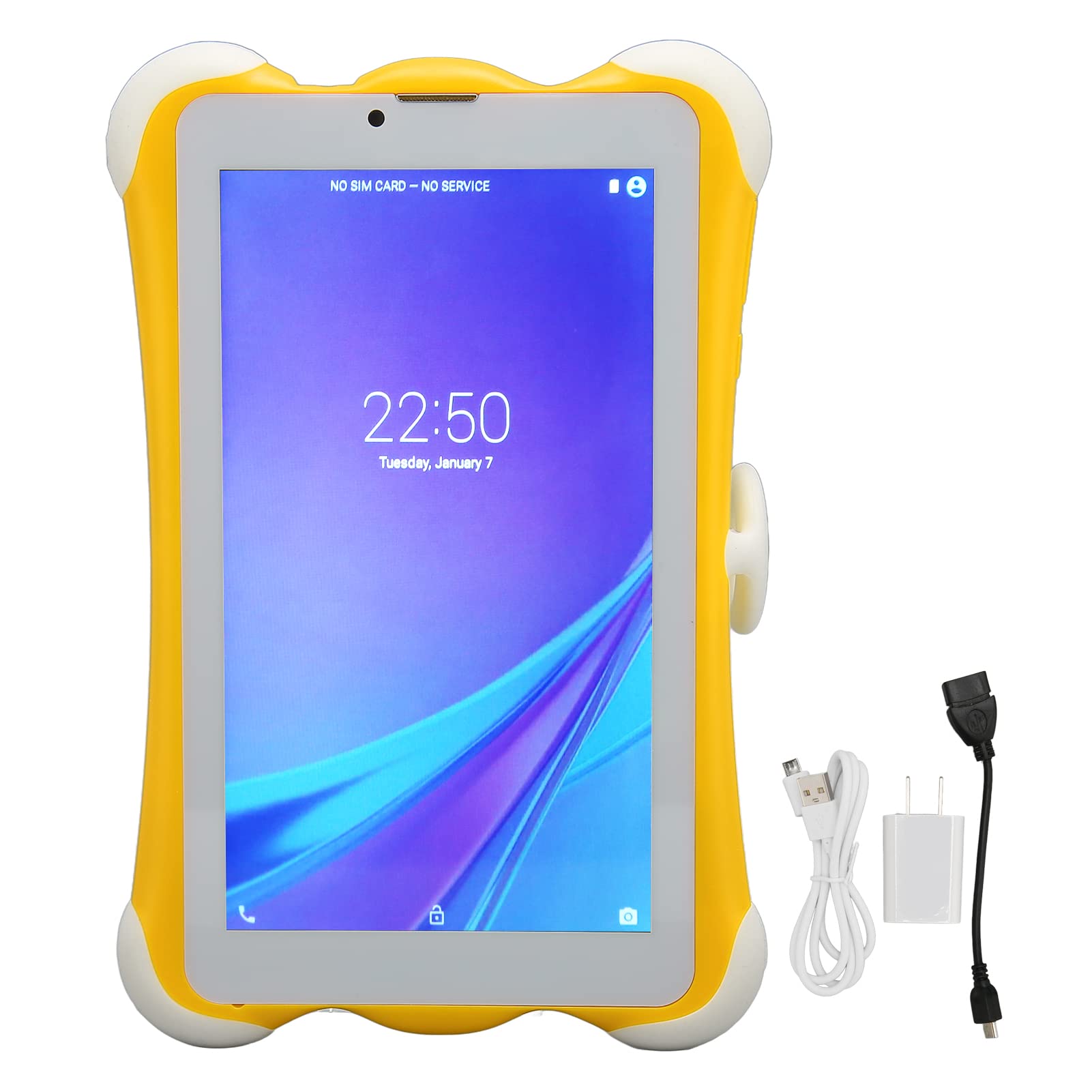 Naroote WiFi Kids Tablet, Triple Slot Children Tablet 6000mAh Battery Eye Protection for Reading (US Plug)