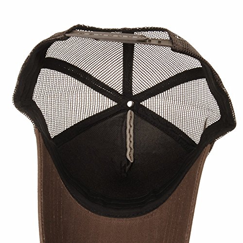 WITHMOONS Meshed Baseball Cap Skull Rhinestones Trucker Hat KR1751 (Brown)