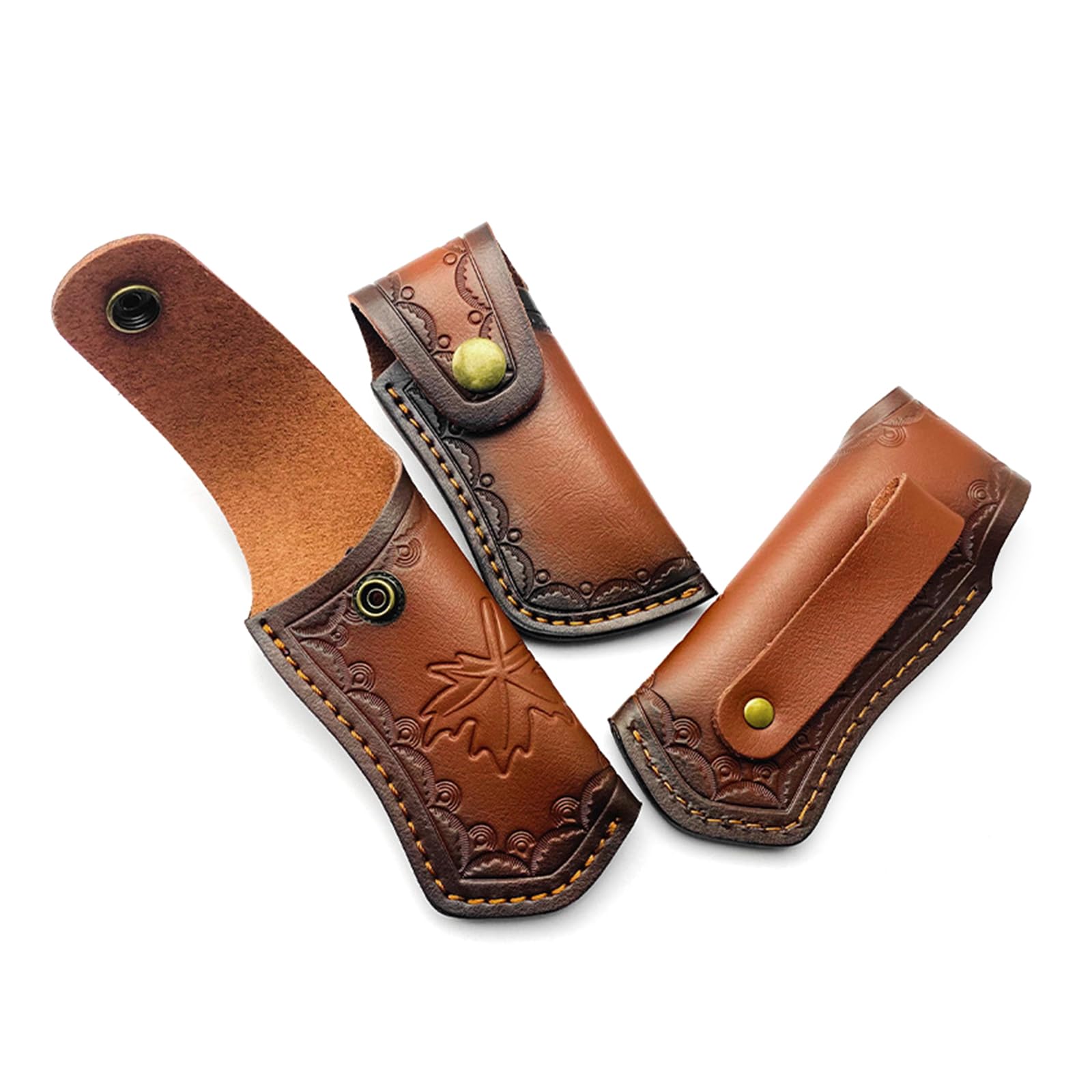 Pocket Knife Sheath Handmade Pouches Leathers Knife Holsters Folding Knife Holder Outdoor Carry Sheath Tool Easy to Use