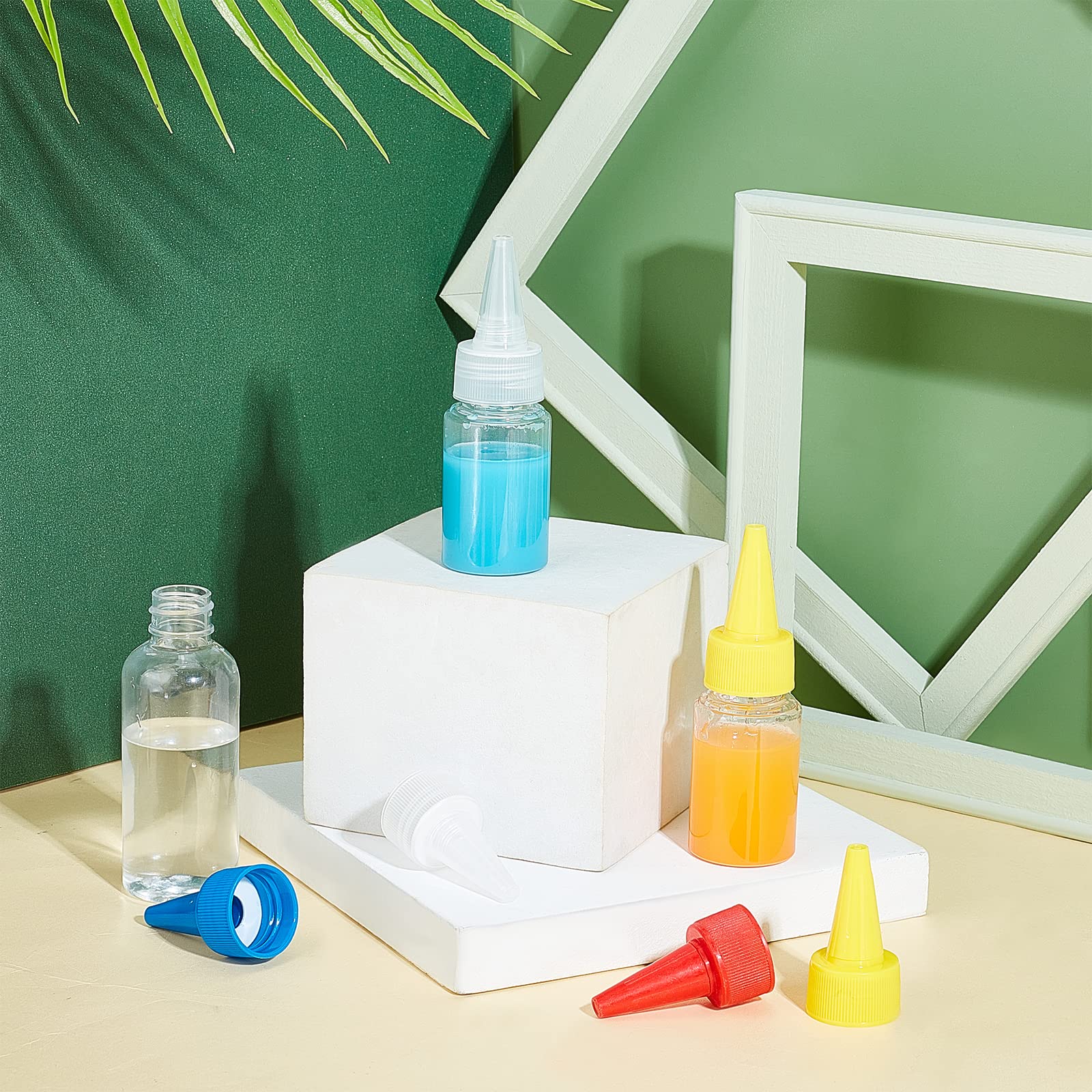 PH PandaHall 40pcs 24/410 Twist Caps Squeeze Bottle Cap Finish Plastic Bottle Caps Dispensing Cap Replacement Caps for Yorker Squeeze Bottles Glue Bottles, Neck Diameter: 26.5mm