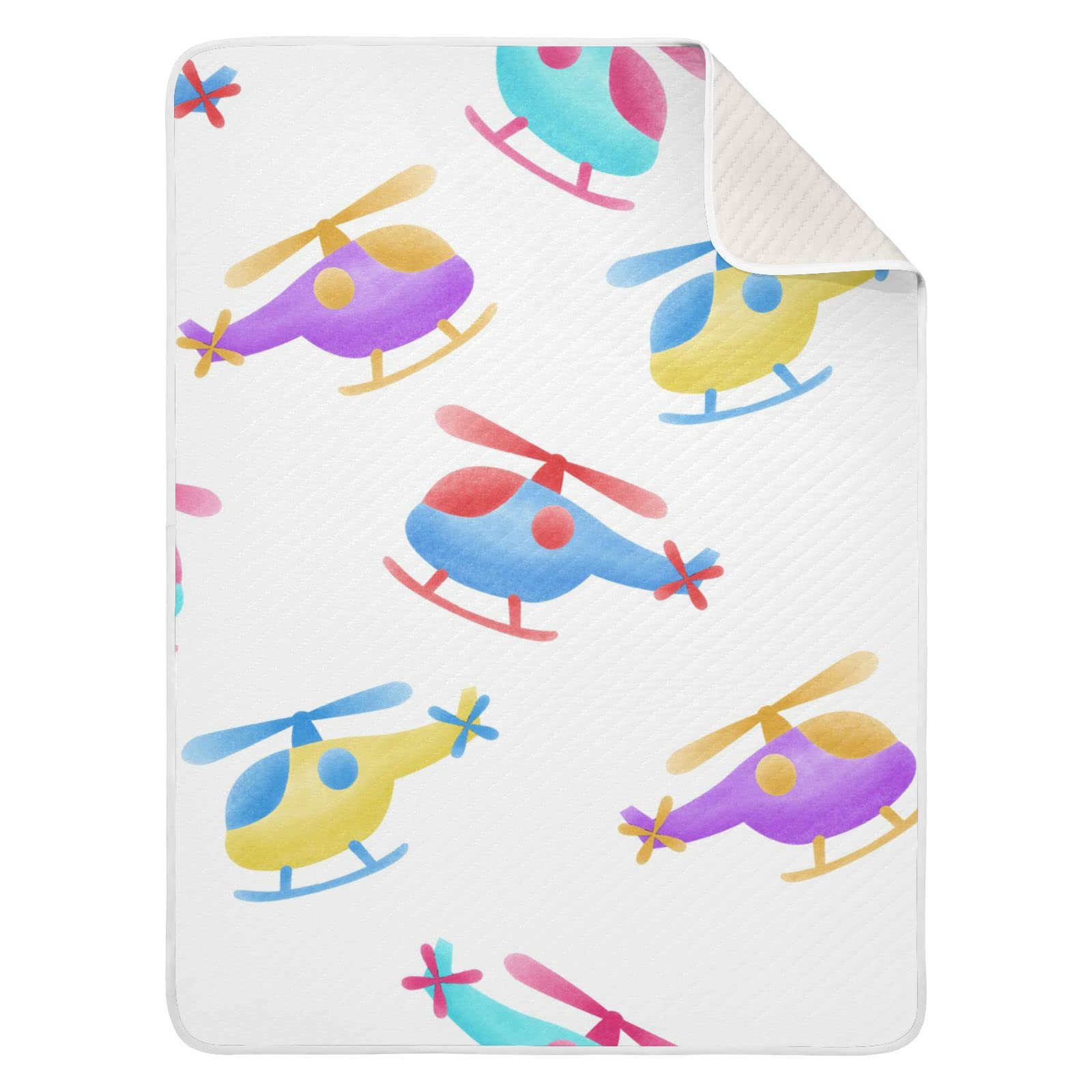 MCHIVER Watercolor Cute Helicopter Baby Blankets for Girls Boys Receiving Blankets Girl Toddler Blanket Swaddle Blankets Baby Receiving Blankets for Crib Infant Unisex Girl Newborn