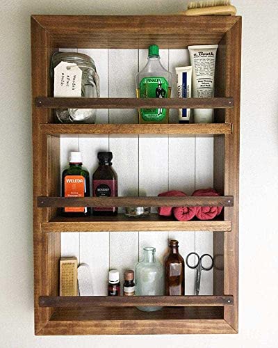 Mansfield Cabinet No. 101 - Solid Wood Spice Rack Cabinet Aged Barrel/Black