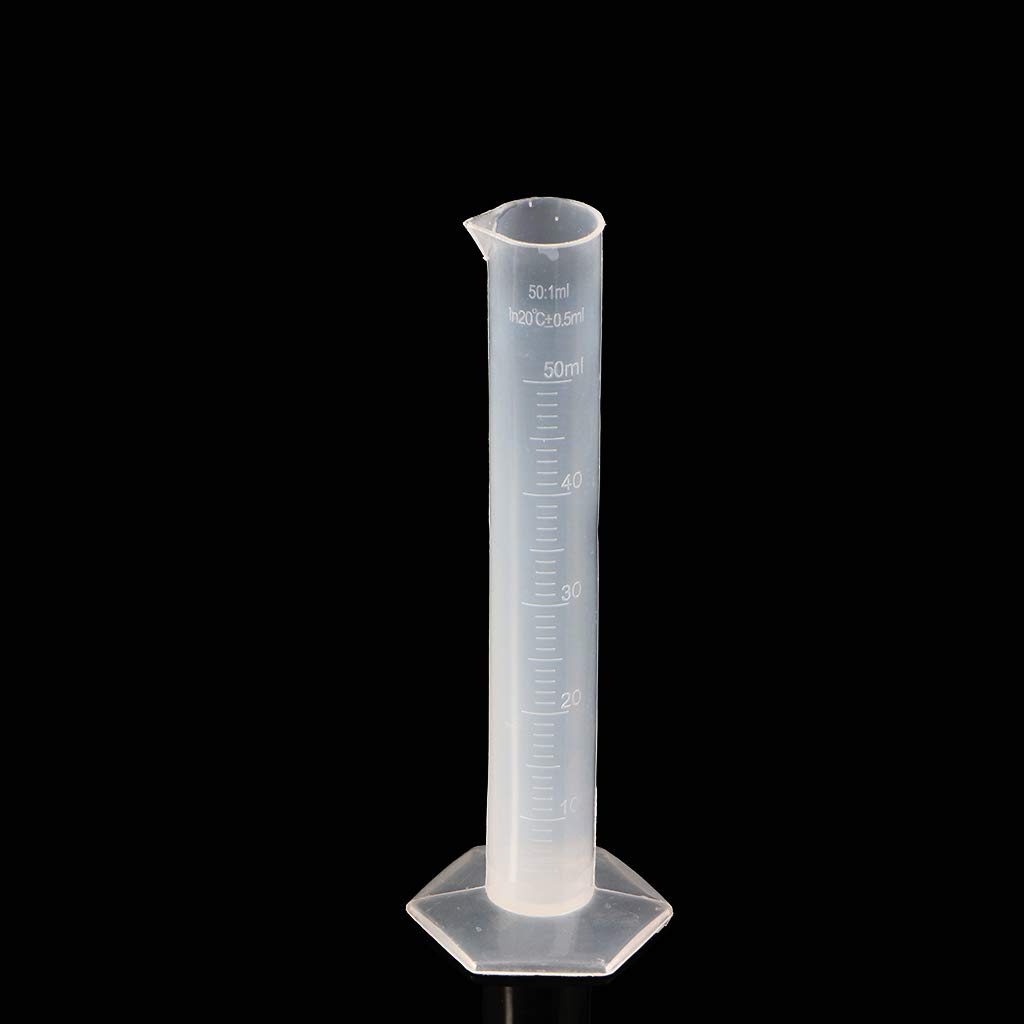 XISAOK 50mL Measuring Cylinder Laboratory Test Graduated Liquid Trial Tube Jar Tool New
