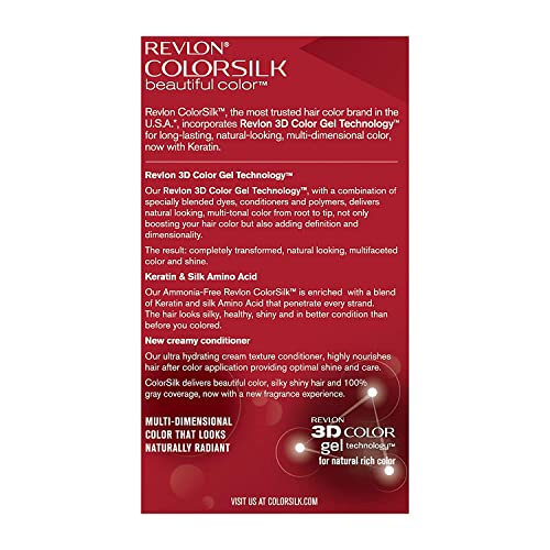Revlon Colorsilk Beautiful Color, Medium Golden Chestnut Brown [46] 1 ea (Pack of 2)