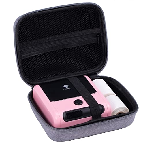 Phomemo Case 2023 Upgrade Version M110 M200 M221 Label Printer,M220 Thermal Label Maker, P3200 D1600 M04S Sticker Photo Printer Storage Holder Tape Paper Roll&USB Cable(Box Only)-Gray