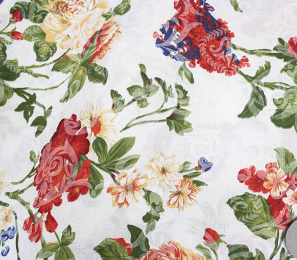 Polycotton Fabric Printed Bouquet / 60" Wide/Sold by The Yard