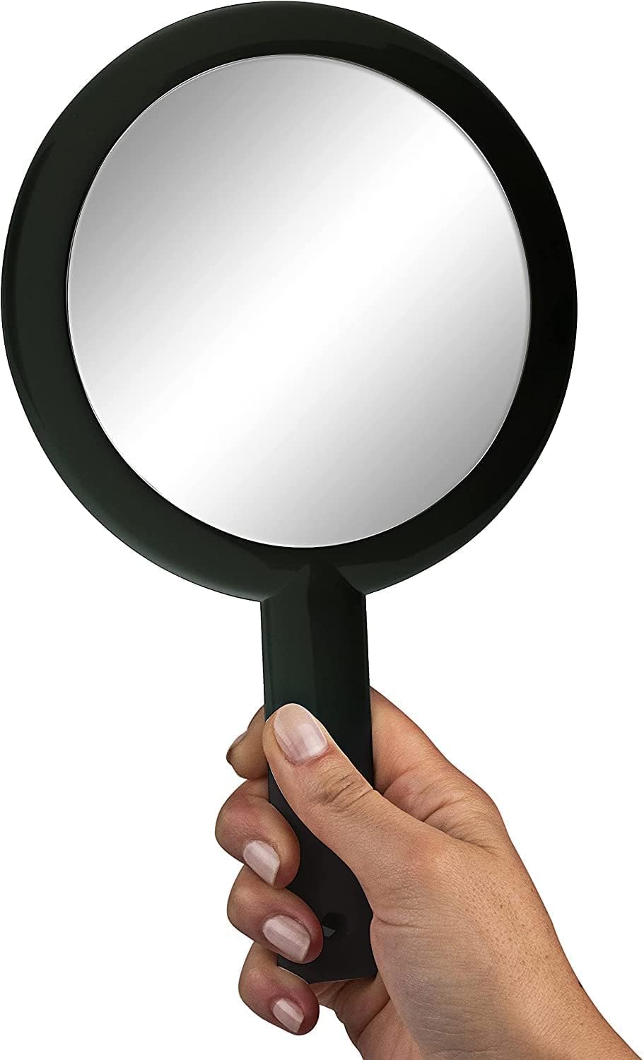 MIRRORVANA Fogless Shower Mirror for Shaving with Upgraded Suction and Black Large & Comfy Hand Held Mirror with Handle (Double-Sided) Bundle