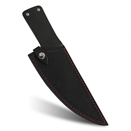 MiOYOOW Leather Knife Sheath, 8" Knife Head Sheath Kitchen Knife Protective Scabbard with Belt Loop for Camping BBQ Hunting