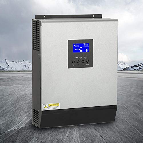 Multi-Function Hybrid Inverter, β3KVA 2400W 24V High Frequency Hybrid Pure Sine Wave Inverter Charger Grid Power Inverter Converter with 50A Solar Charge Controller for Off-Grid Areas, Home, Office
