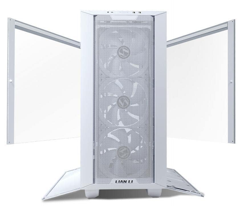 LIAN LI Lancool III White Aluminum/SECC/Tempered Glass Gaming Case with 4 × 140 PWM Fans (Non-RGB) - LANCOOL 3-W