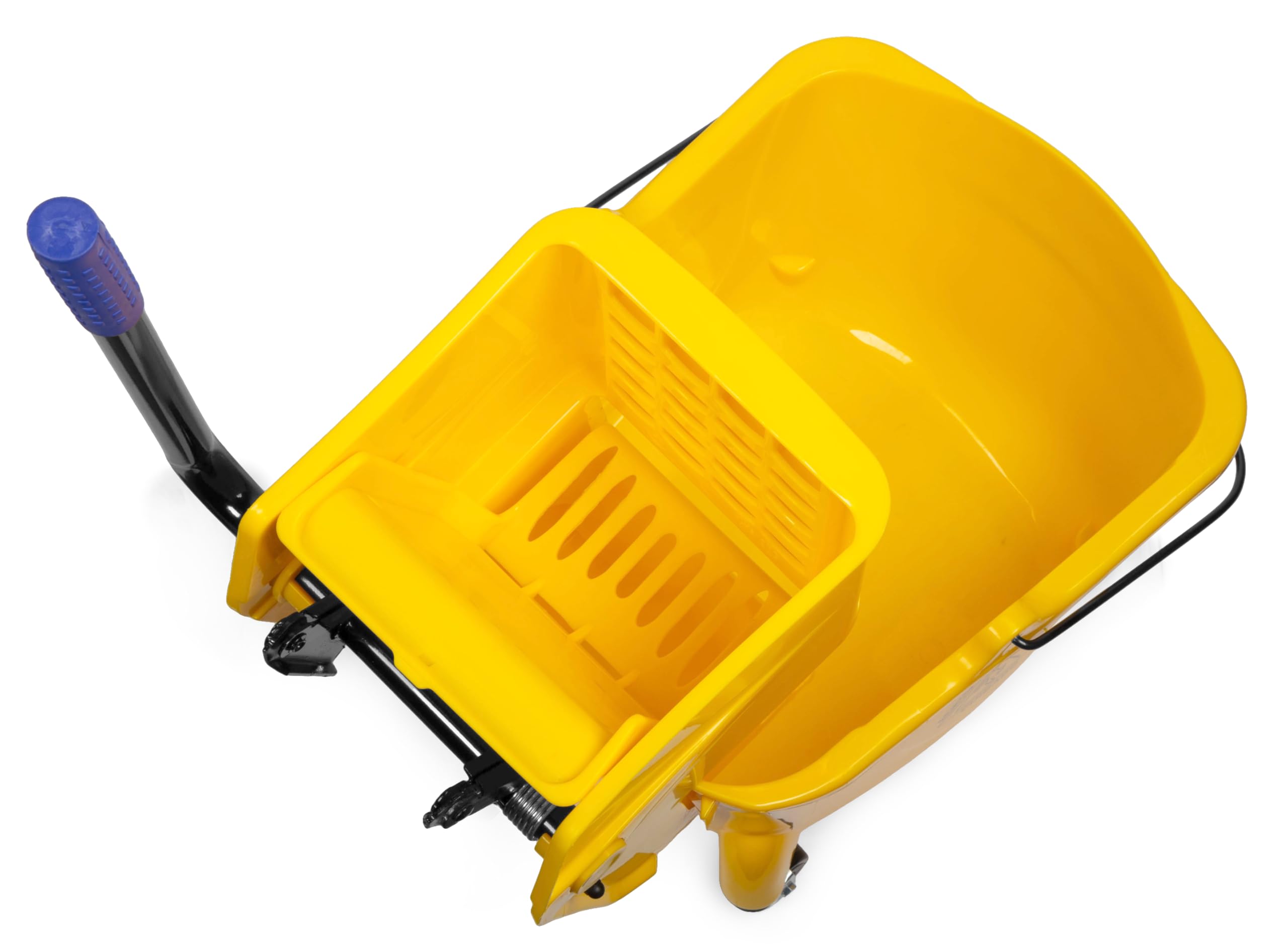 WEN Rolling Mop Bucket with Down Press Wringer, 26-Quart Capacity (73034B)