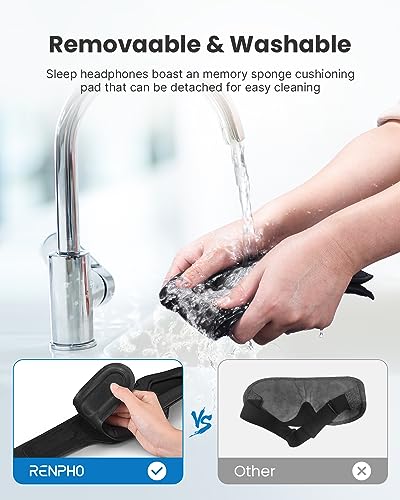 RENPHO Heated Sleep Mask with Bluetooth Headphone,Aromatherapy 3D Wireless Eye Mask for Side Sleeper, Warm Eye Compress Mask, Relaxation & Meditation Gifts for Men/Women
