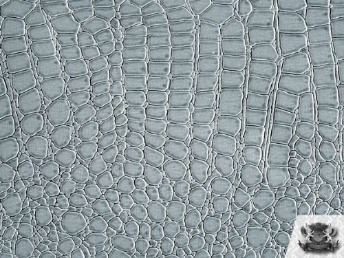 Vinyl Crocodile Gray Fake Leather Upholstery Fabric by The Yard