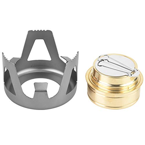 Srliya Alcohol Stove, Outdoor Portable Ultra Light Mini Cooking Spirit Burner Alcohol Fuel Stove BBQ Camping (Grey)