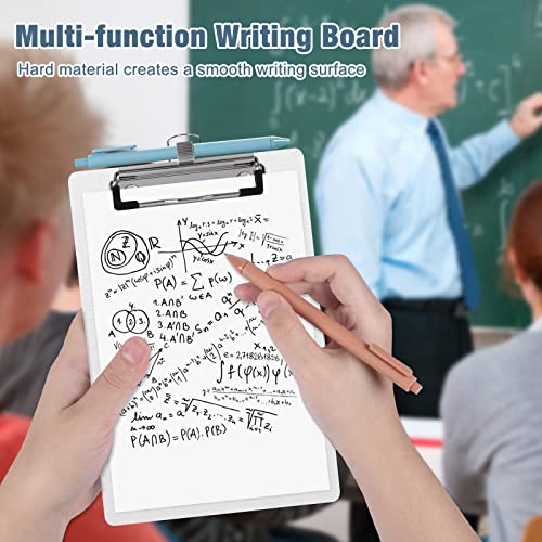 Piasoenc Wood Clipboards, Recycled Hardboard Clipboards, White Clipboard for Office, School, Teacher, A5 Standard Size 6" x 9", Paper Clip Holder, Document Holder, Writing Board with Pen Holder