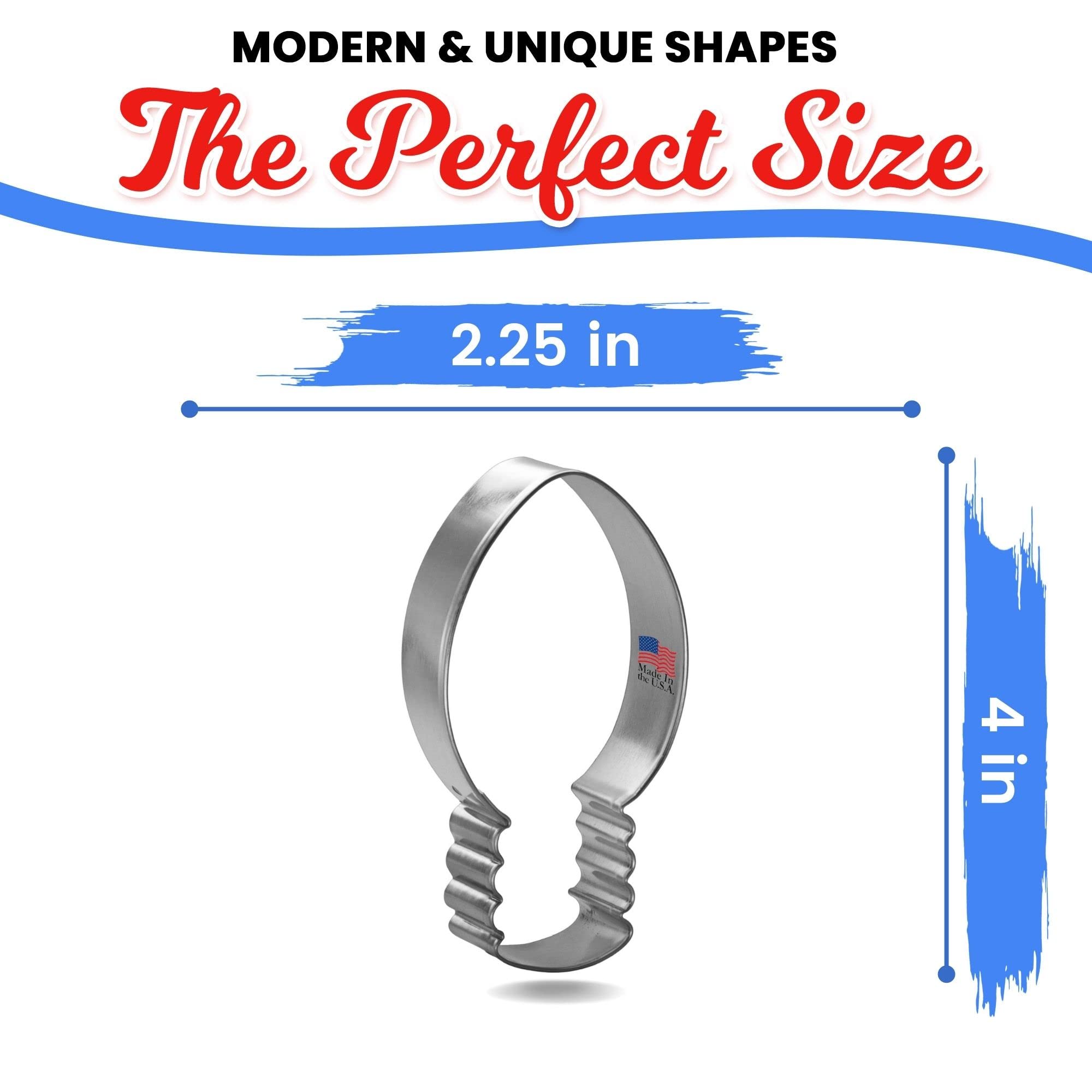 Lightbulb Cookie Cutter 4 in β Made in the USA β Foose Cookie Cutters Tin Plated Steel β Cookie Mold