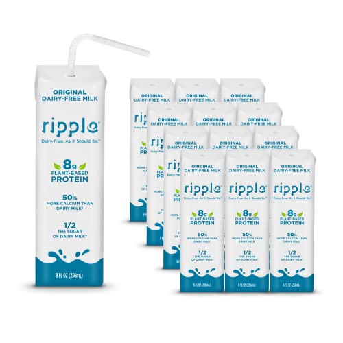 Ripple Vegan 8 oz Dairy-Free Milk, Vanilla (12 Pack) & Ripple Vegan 8 oz Dairy-Free Milk, Original (12 Pack) | 24 Pack