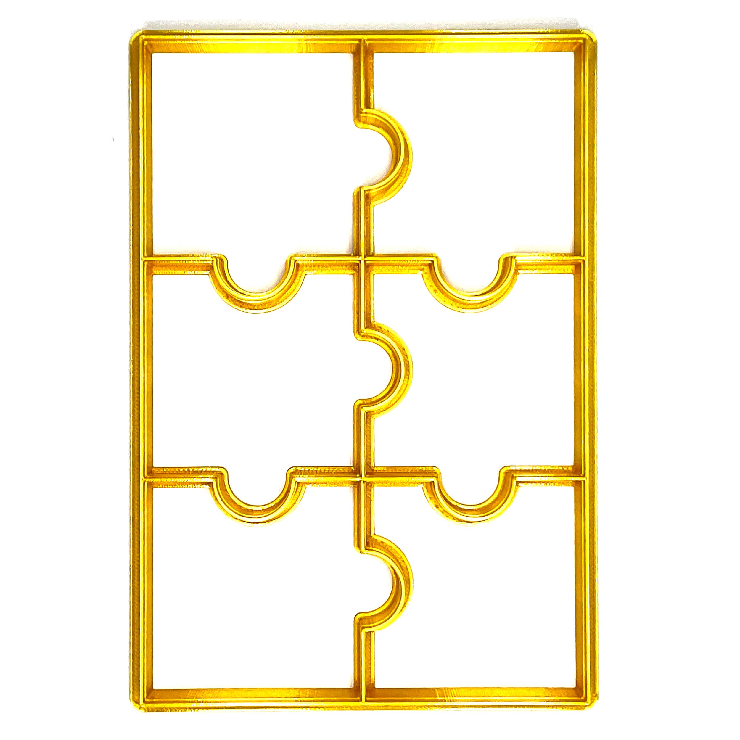 Large Rectangle Puzzle Cookie Cutter for Dough, 6 Pcs Multicutter 6.375" by 4.25" with 2.125-Inch Square Pieces (Puzzle)