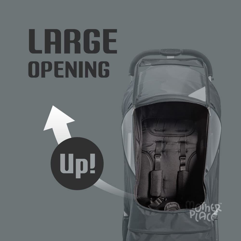 Mother place Premium Baby Stroller Wind Cover Accessories Weather Shield for 3-Seasons Easy Installation