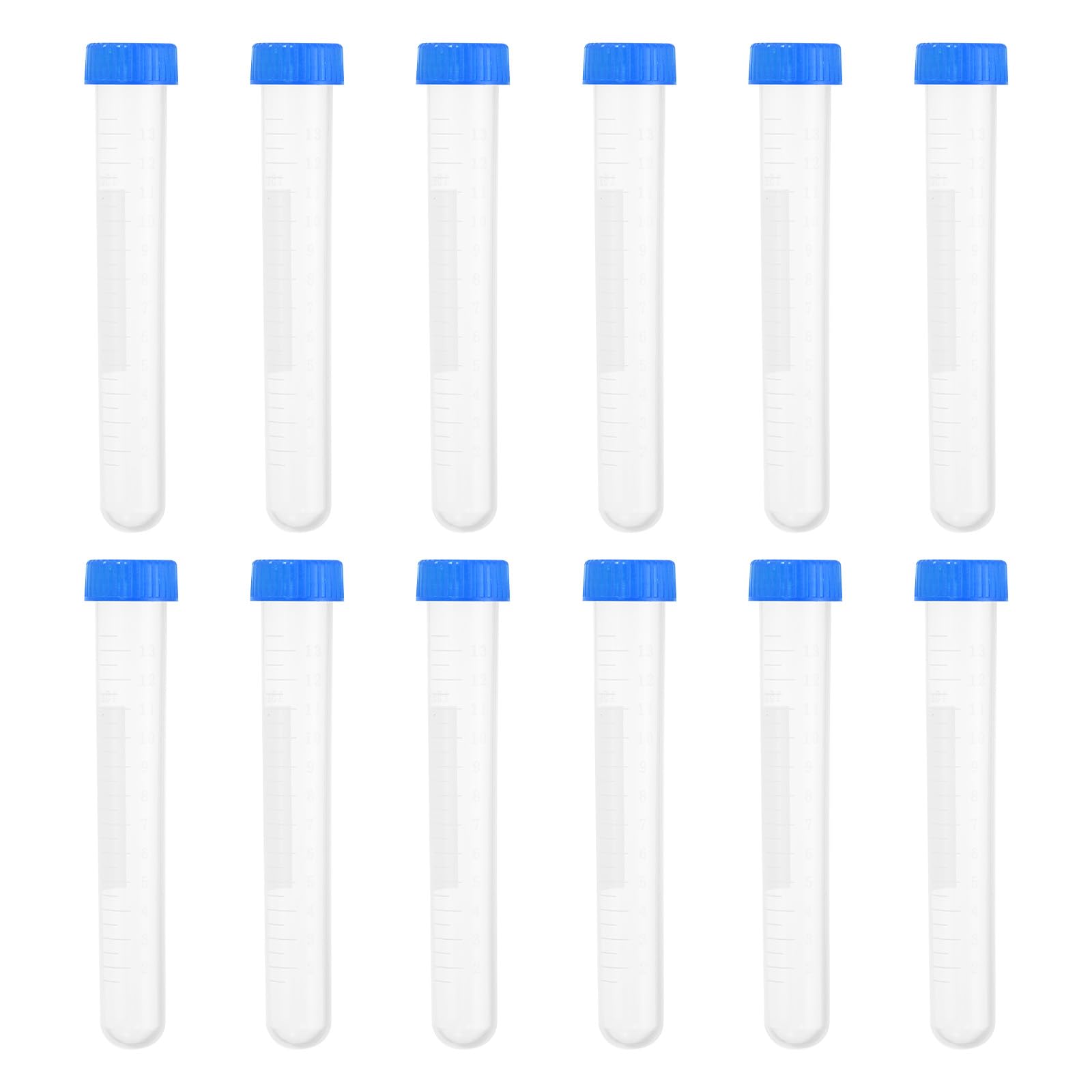 PATIKIL 15ML Plastic Centrifuge Tubes, 20 Pcs Round Bottom Centrifuge Tube with Blue Screw Caps and Graduated Marks Writing Area for Laboratory Liquid