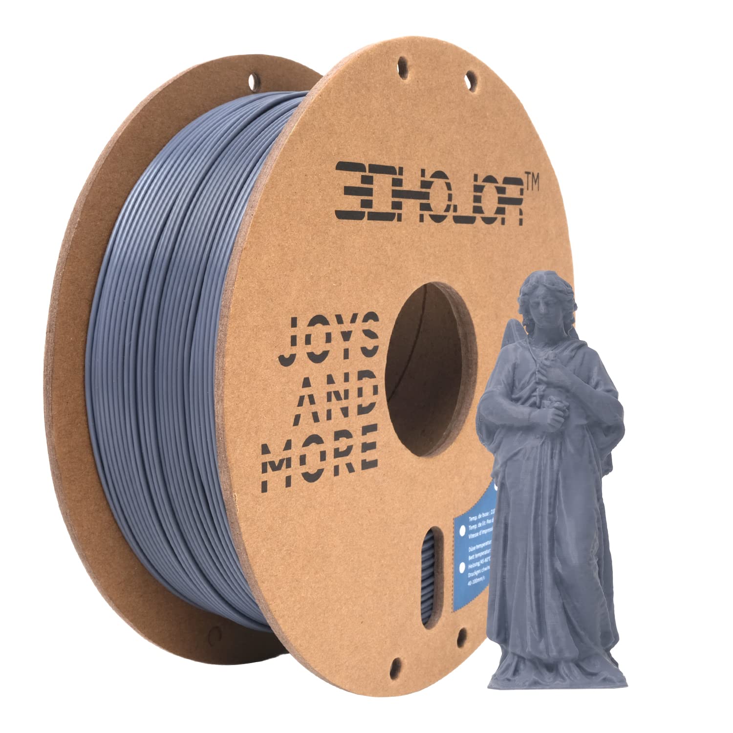 PLA Pro (PLA+) Filament 1.75mm, 3D Printer Filament PLA Plus, Cardboard Spool 3D Printing Filament PLA +, Dimensional Accuracy +/- 0.03 mm, Grey, 1kg