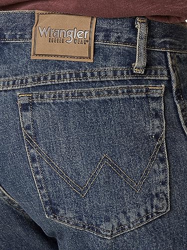Wrangler mens Rugged Wear Relaxed Straight Fit jeans, Mediterranean, 38W x 29L US