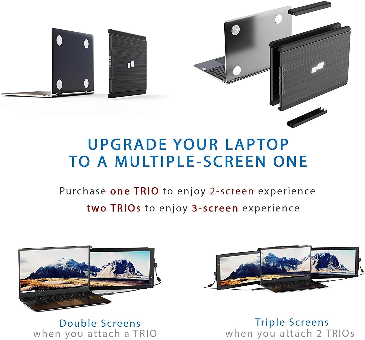 Mobile Pixels Trio Max 14.1in FHD 1080p USB Portable Laptop Monitor Extender 101-1004P01 Renewed
