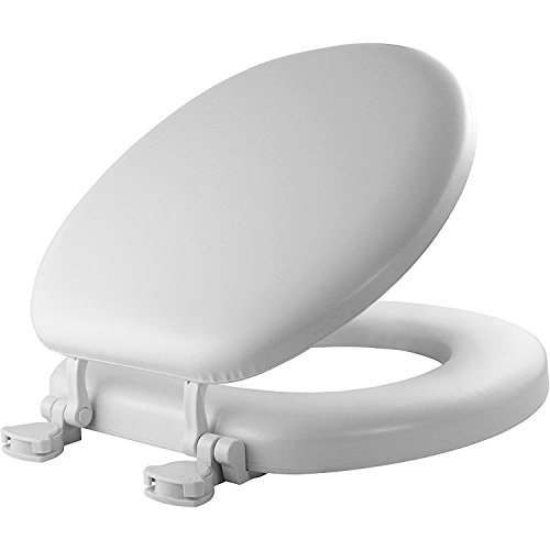 Mayfair 815EC 000 Removable Soft Will Never Loosen Toilet Seat, 1 Pack Round - Premium Hinge, White