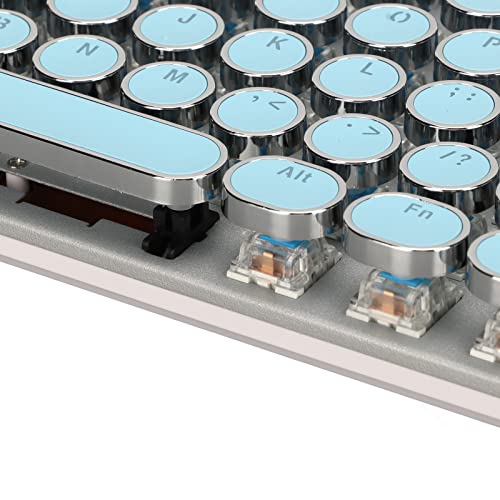 Mechanical Keyboard, 104 Keys Blue Switch RGB Backlight Ergonomic Keyboard Retro Steampunk Round Mechanical Gaming Keyboard for Windows for Linux for OS X(Blue)