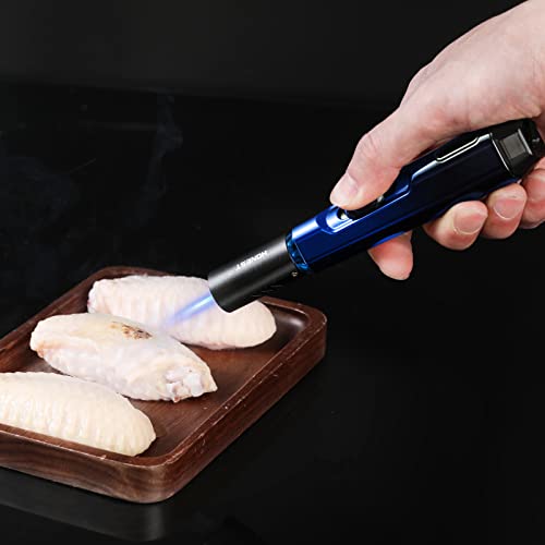 REDBANK Torch Lighter, Butane Lighters,Refillable Torch Lighter,Windproof Butane Refillable Gas Long Lighter (Butane Gas Not Included) (Blue-Long)