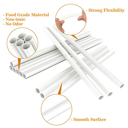 Losris White Plastic Cake Dowel Rods for Tiered Cake Supports 0.4 Inch Diameter Cake Sticks for Stacking Round Cake Straws (9.5inch-12pieces)