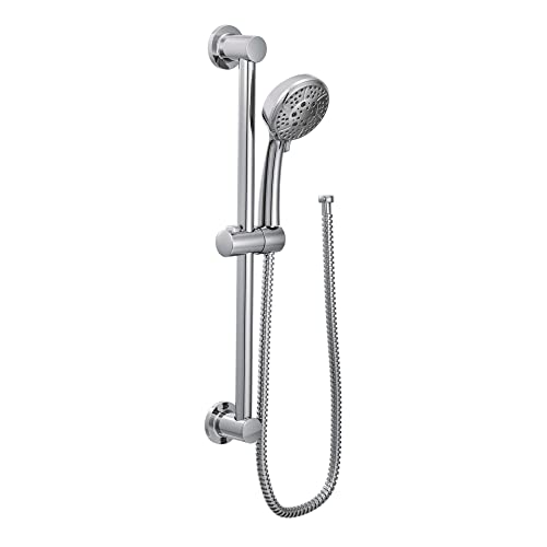 Moen Eco-Performance Chrome 4-Spray Pattern Handheld Showerhead with 69-Inch-Long Hose and 30-Inch Grab Slide Bar, 3669EP