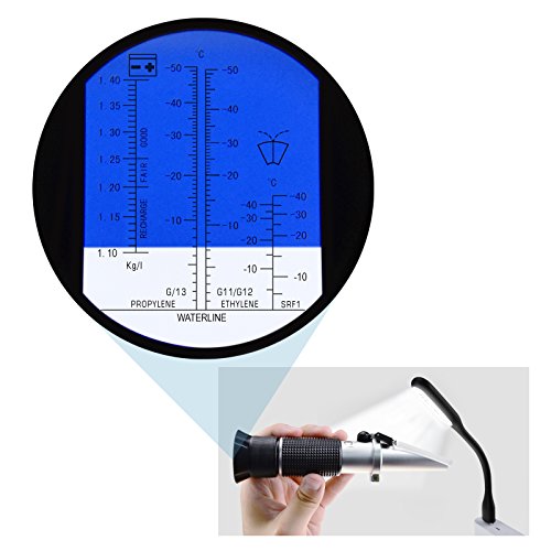 Refractometer with ATC,Antifreeze Refractometer,Car Antifreeze System Glycol Propylene Ethylene Windshield Fluid Refractometer Automatic Temperature Compensation ATC (°C)
