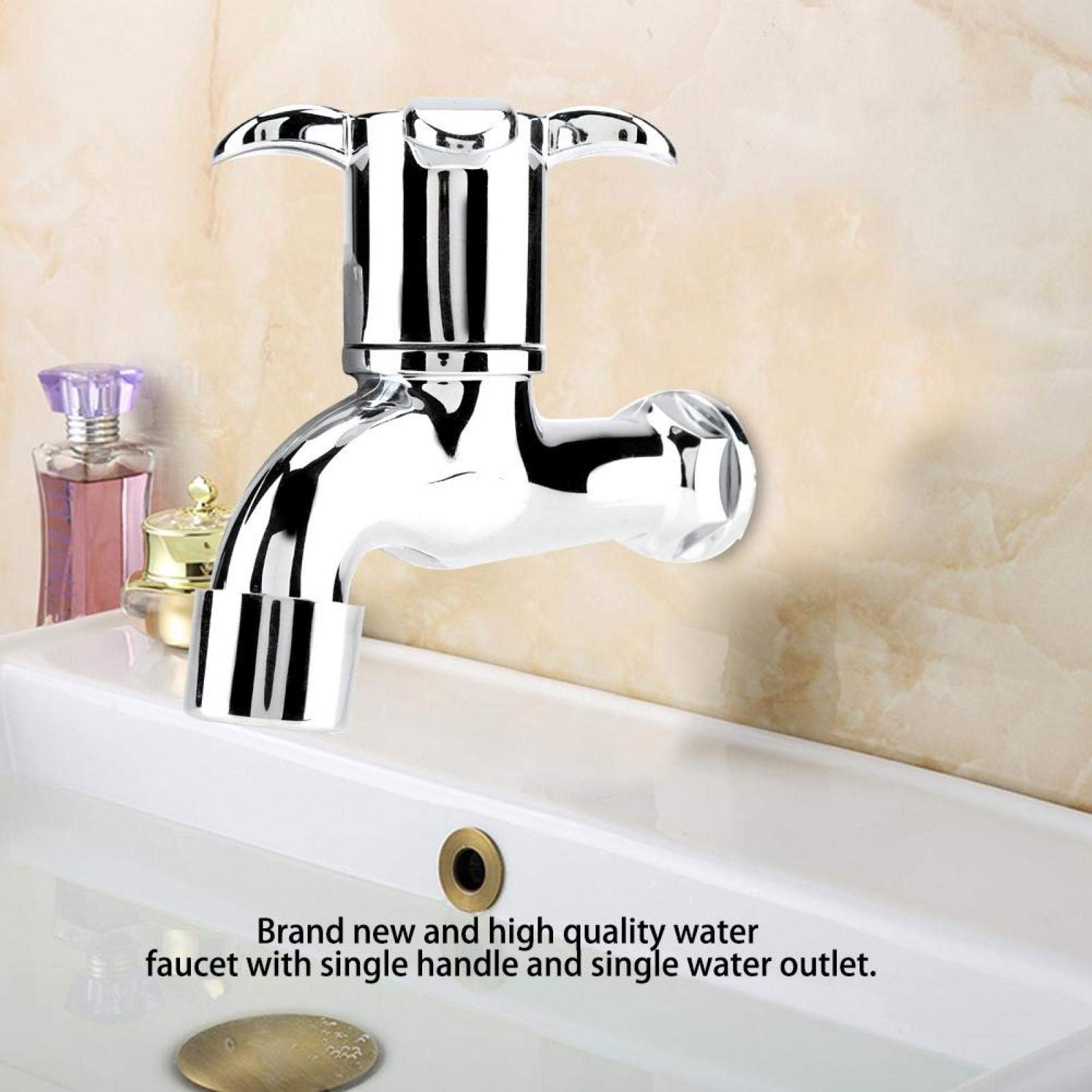 Washbasin Faucet Sink Faucet, Faucet with Single-Outlet and Handle,Suitable for Washing Machine Faucet, Kitchen Sink, Bathroom, Bathtub, Garden