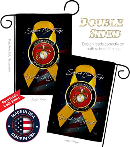 Support Marine Corps Garden Flag Home Decor Armed Forces USMC Gift Semper Fi United State American Military Veteran Retire Official Small Banner Yard House Decoration Remembrance Memorabilia Made In USA