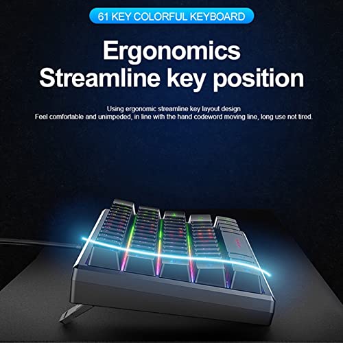 USB Gaming Keyboard, Mechanical Keyboard Backlit Design Ergonomics Design Stable Antiskid for Work for Home Office for Gaming