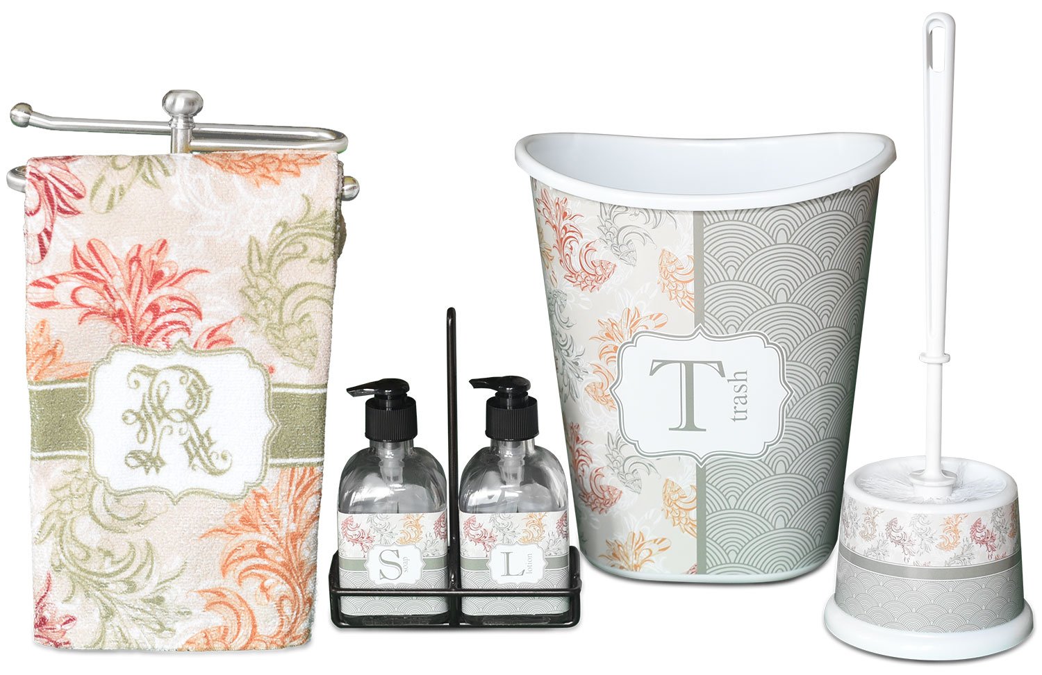 YouCustomizeIt Personalized Ikat Waste Basket - Double Sided (White)