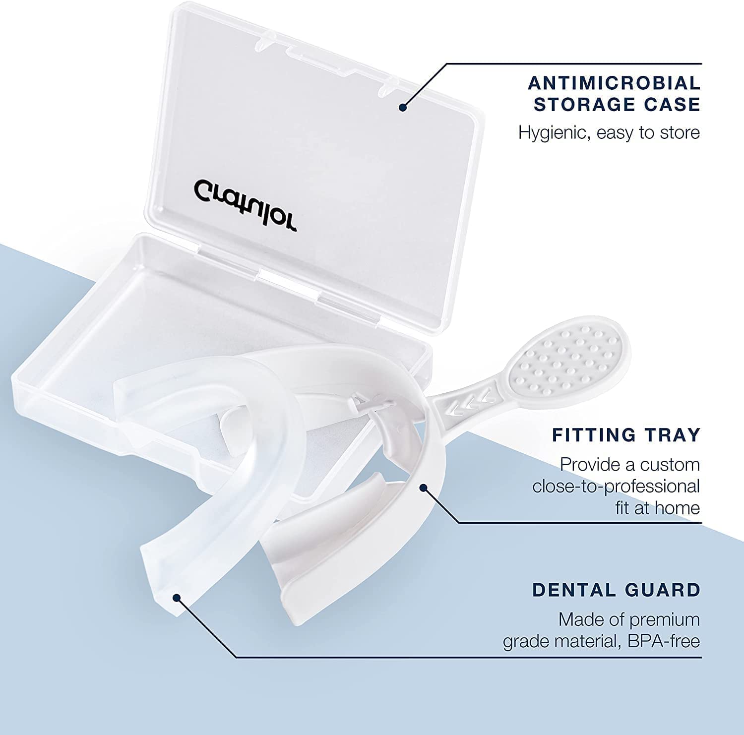 Mouth Guard for Grinding Teeth, Mouthpiece for Cleaning Teeth,Comfort fit for Your Teeth, Moldable Mouth Guard for Clenching Teeth at Night