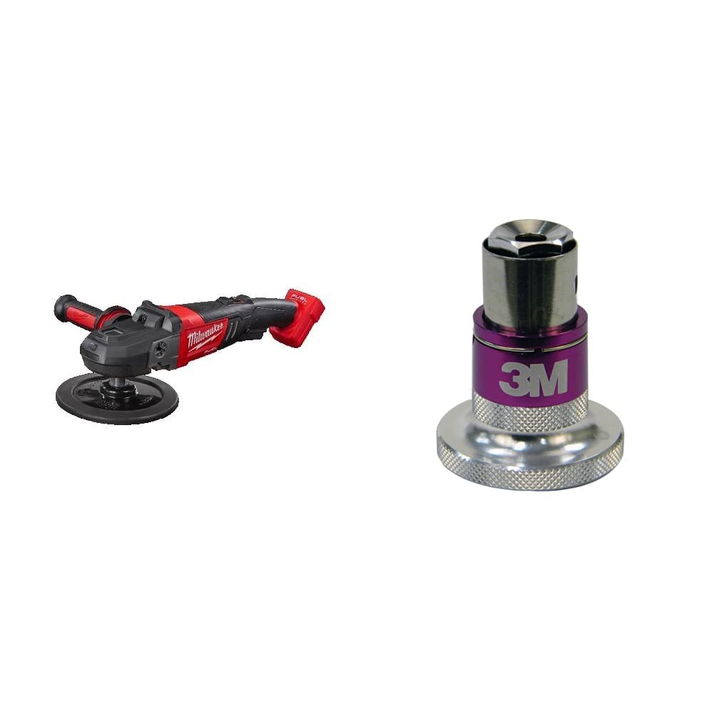 MILWAUKEE ELECTRIC TOOLS CORP M18 Fuel 7 In. Variable Speed Polisher - Bare Tool (2738-20) & 3M 05752 Perfect It Quick Connect Adaptor, 5/8 inch