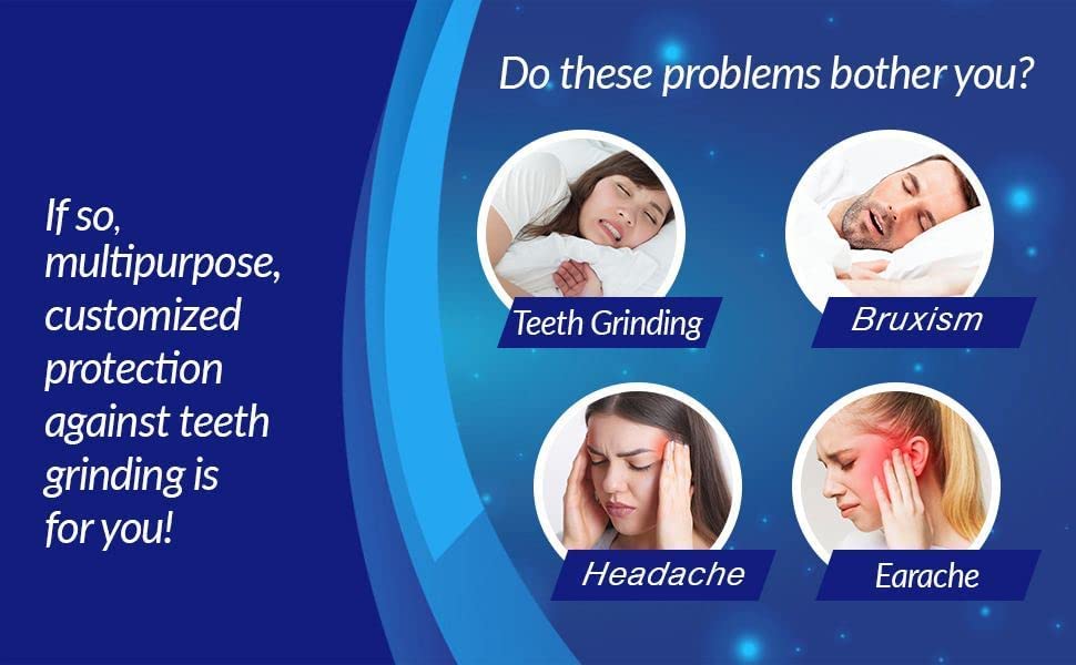 Mouth Guard for Grinding Teeth, New Mouth Guard for Cleaning Teeth, Dental Guard for Bruxism & Teeth Clenching, Mouth Guard at Nighttime, 2 Size, 8 Pack