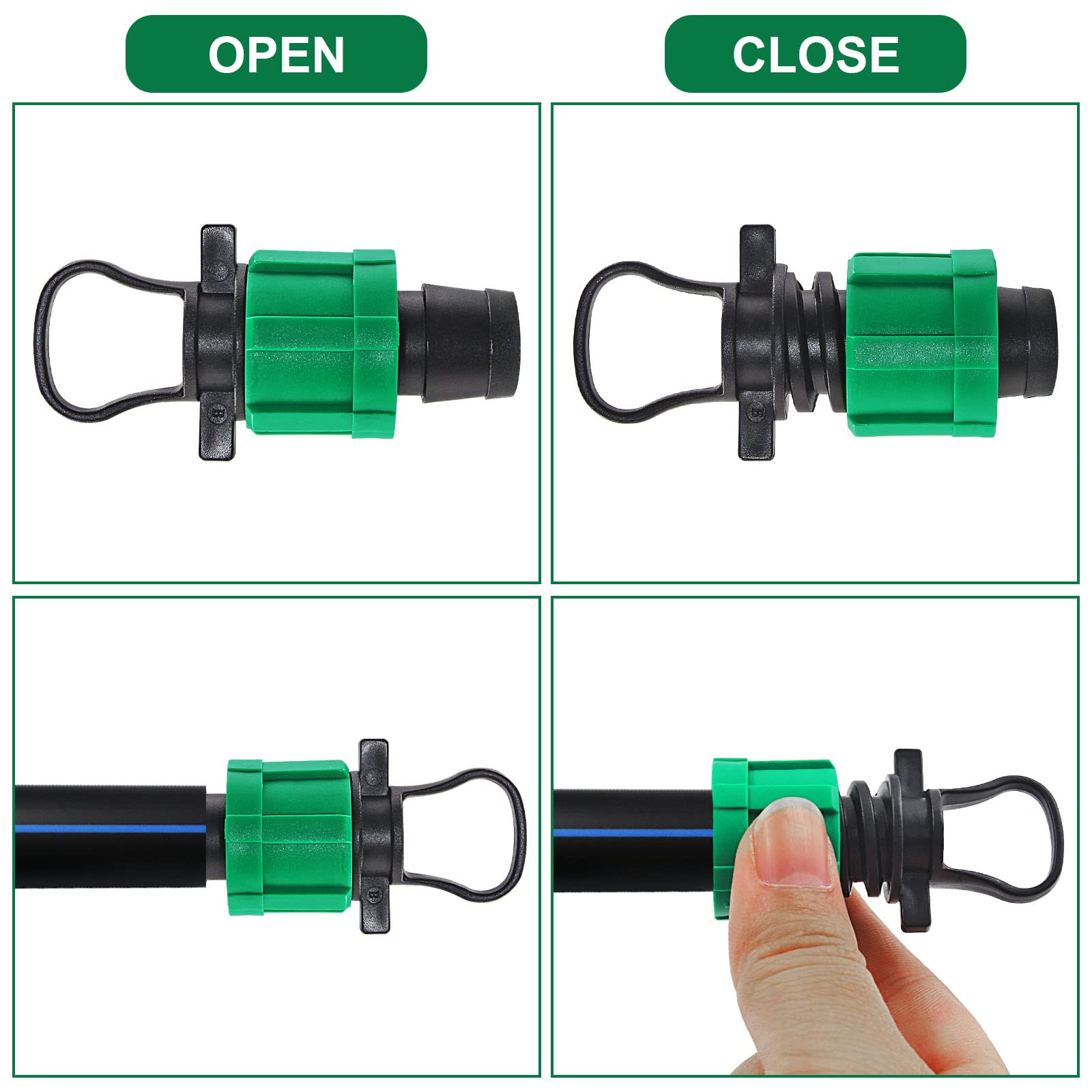 Moicstiy 12Pcs 1/2 Inch Drip Irrigation Tubing End Cap Plug Universal End Cap Fitting for 16-17mm Drip Tape Tubing